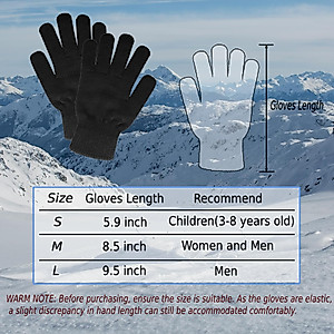 SILEDGN 6 Pairs Winter Gloves for Women Men's Warm Knit Gloves for Clod Weather Thermal Stretchy Thin Magic Glove for Driving Running Hiking, Black