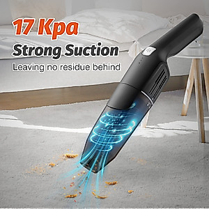 REECOO Handheld Vacuum Cleaner Cordless Upright Vacuum Cleaner Lightweight Rechargeable Vacuum Portable Car Vacuum Mini Floor Cleaner for Home & Car Cleaning