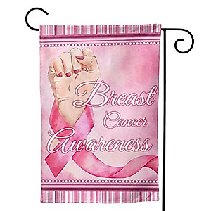 Pink Breast Cancer Garden Flag Hope Hope Faith Love Yard Flags 12 X 18inch Ribbon Flag Double Sides