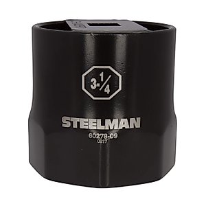 Steelman 3-1/4-Inch 8-Point Automotive Wheel Locknut Socket, 3/4-Inch Drive, Durable Steel, Corrosion-Resistant Black Powder Coating, Laser Etched Callouts