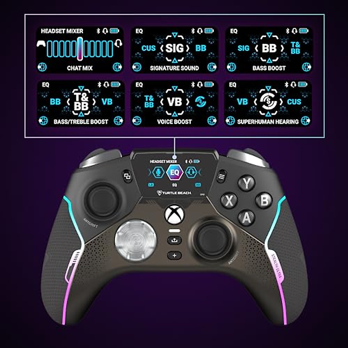 Turtle Beach Stealth Ultra High-Performance Wireless Gaming Controller Licensed for Xbox Series X|S, Xbox One, Windows PC & Android – LED Dashboard, Charge Dock, RGB Lighting, 30-Hr Battery, Bluetooth, Black