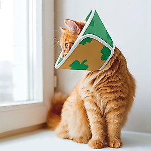 Clover on The Irish Flag Soft Dog Cone Collars Protective Adjustable Cat Recovery Collar to Stop Licking S
