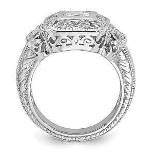 IceCarats 925 Sterling Silver Cubic Zirconia CZ Vintage Ring Size 6