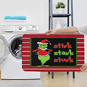 WRUJOJU 4 Pcs Christmas Shower Curtain Set with Non-Slip Rug, Toilet Lid Cover and Bath Mat,Xmas Shower Curtains with 12 Hooks, Christmas Shower Curtain Sets for Bathroom