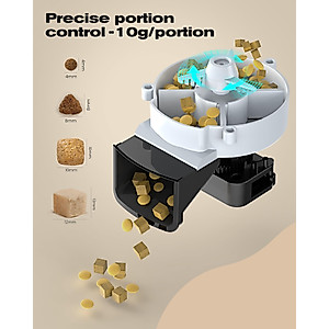 Automatic Cat Feeder: 2.4G/5G Cat Food Dispenser - Cat Feeder with 1-10 Meals - WiFi Cat Feeder Automatic - APP Control - Cat Automatic Feeders - Auto Cat Feeder - 3L Pet Feeder - BEMOONY White