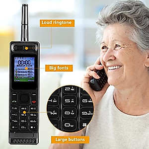 ASHATA Retro Vintage Brick Mobile Phone Four Card Four Standby Quad Band 32GB Bluetooth Classic Retro Cell Phone Support Bluetooth Dialing, Power Bank, MP3, Radio and Other Fuctions(Black)