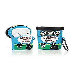 Suublg Silicone Cute Airpods Pro Bottle Case with Keychain, 3D Ice Cream Skin Design Earphone Accessories Kits Airpod Charging Protective Covers Compatible for Airpods Earphone