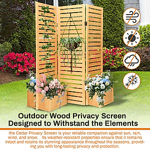 Upgrade 5.5'X5.2'X1.6' Cedar Outdoor Privacy Panels, Planter Privacy Screen, Privacy Fence Planter, Privacy Screen with Planter Box, Privacy Planter Box, Privacy Planter for Patio, Backyard, Gazebo