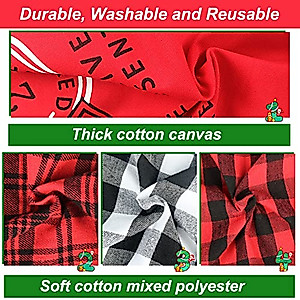 HRX Package Large Cloth Christmas Gift Bags, 4pcs Reusable Fabric Drawstring Wrapping Bags Holiday Santa Sack with Gift Tag for Xmas Presents