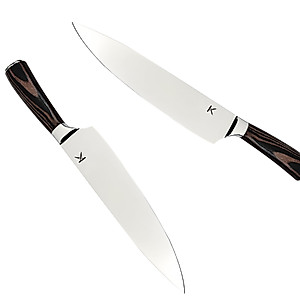 Kutchillo 8" High Carbon Stainless Steel Kitchen Chef Knife with Sharpener, Light-Weight and Well-Balanced, 2.5 mm blade thickness, Ergonomics