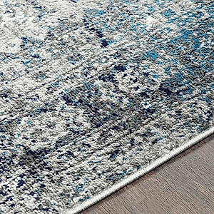Livabliss Desta Vintage Oriental Area Rug,5'3" x 7'3",Blue/Grey