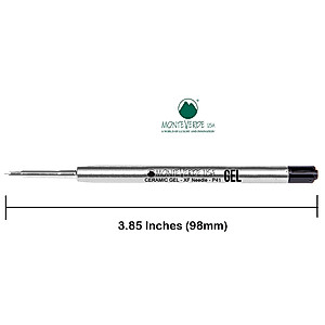 5 - Monteverde Capless Gel Ballpoint Refill to Fit Parker Ballpoint Pens, Needle Point, Extra-Fine (Bulk Packed) (Black)