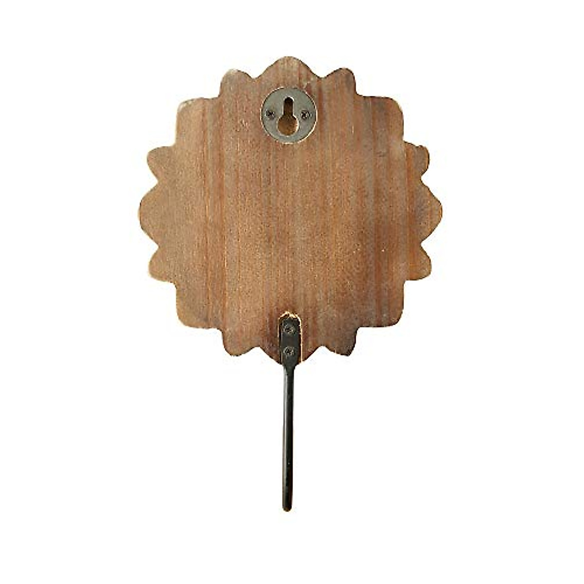 dwellington Wall Mounted Coat Rack White Distressed Wood Hanging Hooks, Farmhouse Carved Flower Wall Hooks