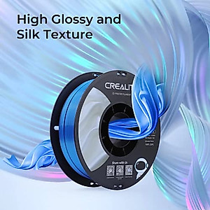 Creality Rainbow Silk PLA 3D Printer Filament 1.75mm, Gradient Multicolor, High Smoothness & Toughness, -0.02mm, 3D Printing Filament 1KG/2.2lb (Rainbow)