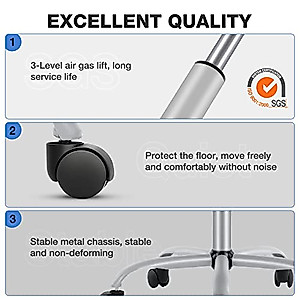 Office Chair - Ergonomic Office Chair Mid Back Office Desk Chair with Wheels Computer Chair with Lumbar Support Home Office Chair with Armrests for Adults, Grey