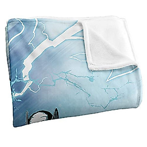 Marvel Thor Blanket, 36"x58", Thor Blue Lightning, Silky Touch Super Soft Throw Blanket