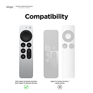 elago R1 Case Compatible with 2022 Apple TV 4K Siri Remote 3rd Gen, Compatible with 2021 Apple TV Siri Remote 2nd Gen- Magnet Technology, Lanyard Included, Full Access to All Functions [Jean Indigo]