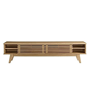 Modway Render Mid-Century Modern Low Profile 70 Inch TV Stand in Oak, 70"