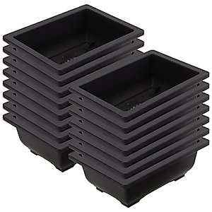 MOUYAT 15 PCS 8.9 Inch Bonsai Training Pots, Rectangular Plastic Bonsai Tree Growing Large Planter Pot for Plants, Garden, Yard, Office, Balcony, Home Decoration