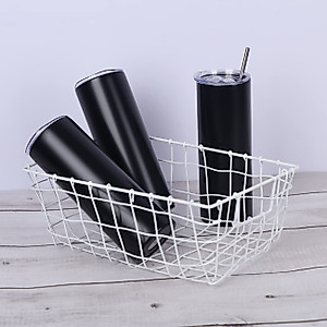 Wzaytia 12 Pack 20 Oz Straight Skinny Tumblers,Individually Gift Boxed Stainless Steel Slim Skinny Tumbler Set Bulk, 20 Oz Insulated Slim Thin Travel Tumbler Cup for Diy, Black