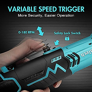 DURATECH Cordless Electric Ratchet Wrench Set, 48 Ft-lbs 3/8" 12V Power Ratchet Wrench with 2PCS 2.0Ah Li-Ion Battery, 1 Hour Fast Charger, 8PCS Sockets, Extension Bar, Adaptor, Variable Speed Trigger