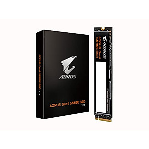 Gigabyte AORUS Gen4 5000E SSD 1TB SSD PCIe 4.0 NVMe M.2 Internal Solid State Hard Drive with Read Speed Up to 5000MB/s, Write Speed Up to 4600MB/s, AG450E1TB-G
