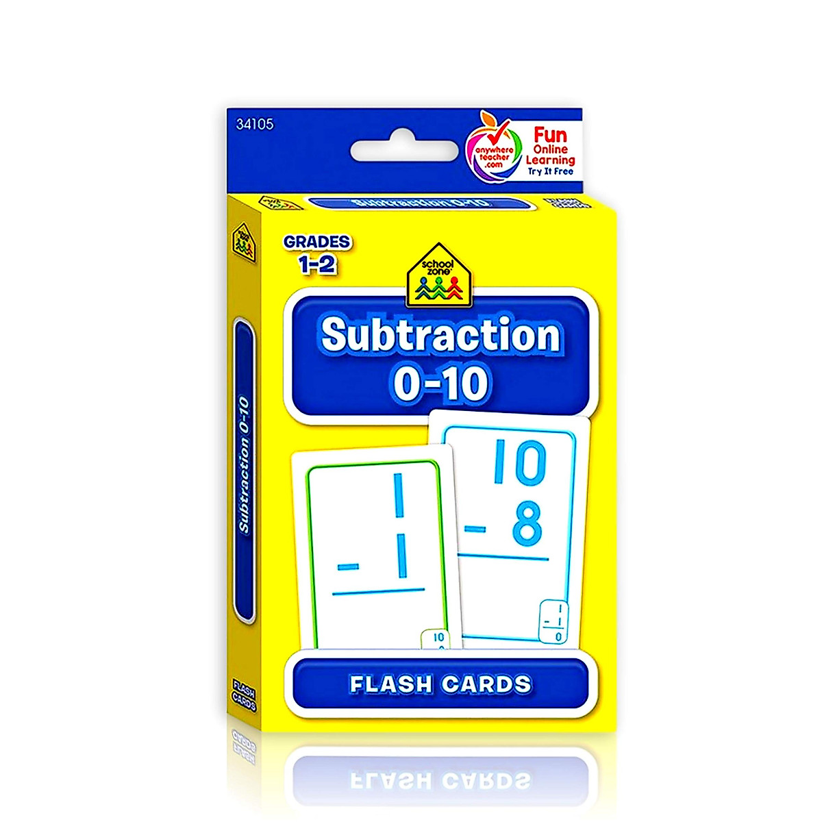 School Zone Subtraction 0-10 Flash Cards for Math