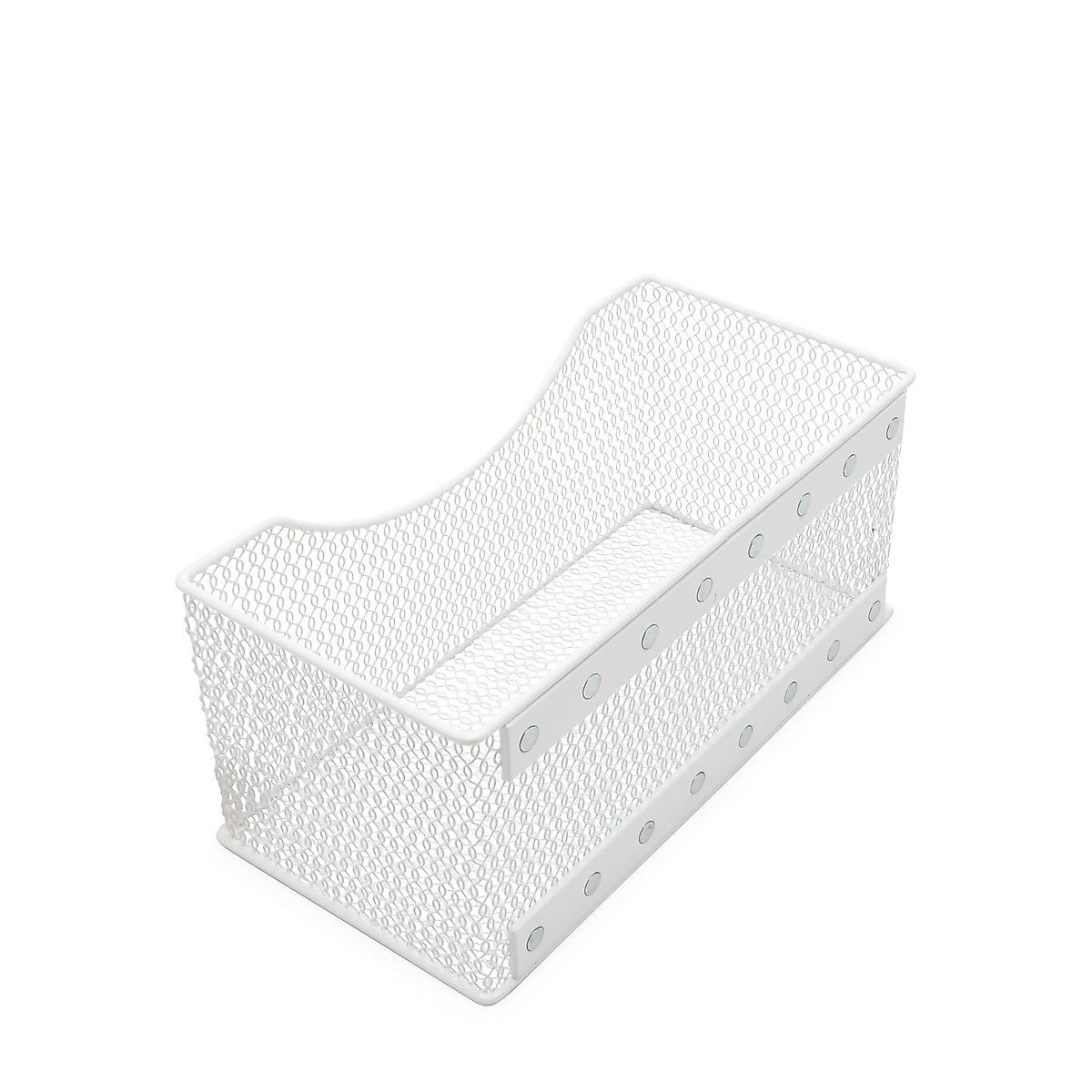 YBM HOME Mesh Magnetic Storage Basket Organizer with Extra Strong Magnets Holds Your Whiteboard and Locker Accessories, Perfect as Marker and Pencil Holder for Office, (16, White)