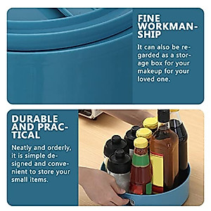 2pcs Lazy Susans Turnable Organizer Cabinet Turnable Bin Rotating Storage Container for Kitchen Counter Pantry Fridge Undersink Blue