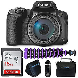 Inspiring PowerShot SX70 HS Digital Canon Camera w/16 GB Memory Card, Octopus Tripod and Other Accessories (Renewed)