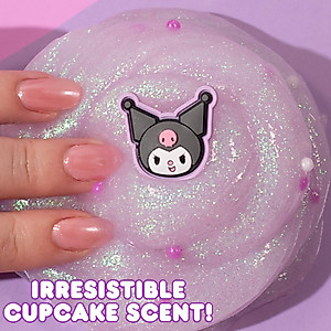 Kuromi SLIMYGLOOP Jar, 8 oz Purple & White Cake-Scented Slime, Includes Beads & Kuromi Charm, Sanrio Stuff, Hello Kitty Merch, Sanrio Slimes