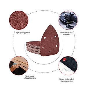 KingBra 40 Grit Mouse Detail Sander Sandpaper 5 Holes Sander Pads Hook and Loop Sanding Sheets, Pack of 30