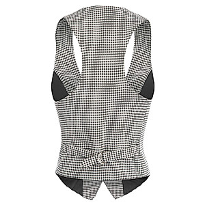 GRACE KARIN Women's Outerwear Vests Fully Lined Blazer Dressy Vest Coat for Work(S, Black-White Plaid)