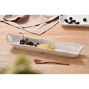 Pampa Bay Shatterproof Melamine Cracker Tray, 14.3 x 3.3 Inch, Food, Freezer, Dishwasher Safe, White