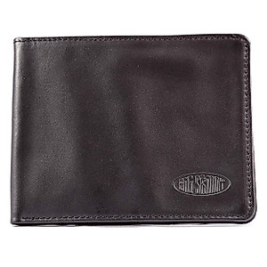 Big Skinny Men's Super Skinny Leather Bi-Fold Slim Wallet, Holds Up to 30 Cards, Black