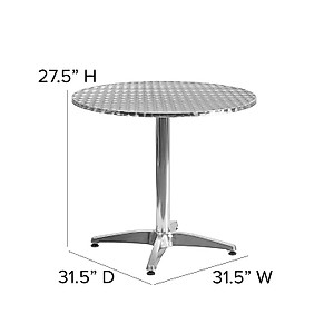 Flash Furniture Mellie 31.5'' Round Aluminum Indoor-Outdoor Table with Base