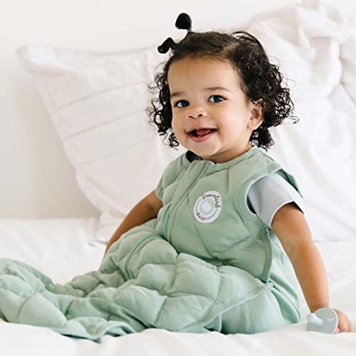 DREAMLAND BABY Sleep Sack | Baby: 6-12 Months | Gently Weighted Sleep Sacks | 100% Natural Cotton | 2-Way Zipper | Machine Washable | Newborn/Infant Swaddle Transition | Swaddle Sleeping Bag