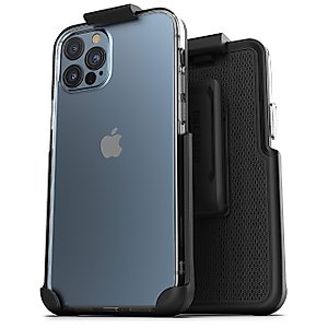 Encased Showcase Series Designed for iPhone 12 PRO MAX Belt Clip Case with Holster (Slim Fit) Transparent Back Protective Cover (2020 Release)