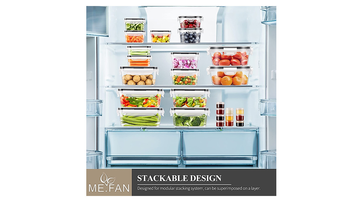 52 PCS Food Storage Containers with Lids by ME.FAN - Food Organizer Set