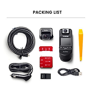 3 Channel Dash Cam, Zenfox 2K 1440P Front+1080P Interior+1080P Rear Triple Dash Camera, Dual-Band WiFi, IR Night Vision, Built-in GPS, Parking Mode, Motion Detection, G-Sensor, Support 256GB Card