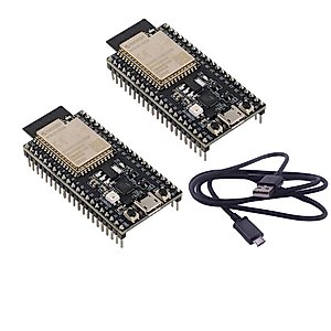 RCmall ESP32-S2-Saola-1R Dev Kit Espressif Development Board Based Wi-Fi MCU ESP32-S2 WROVER with 4MB Flash and 2MB PSRAM+Micro USB Cable (Pack of 2)