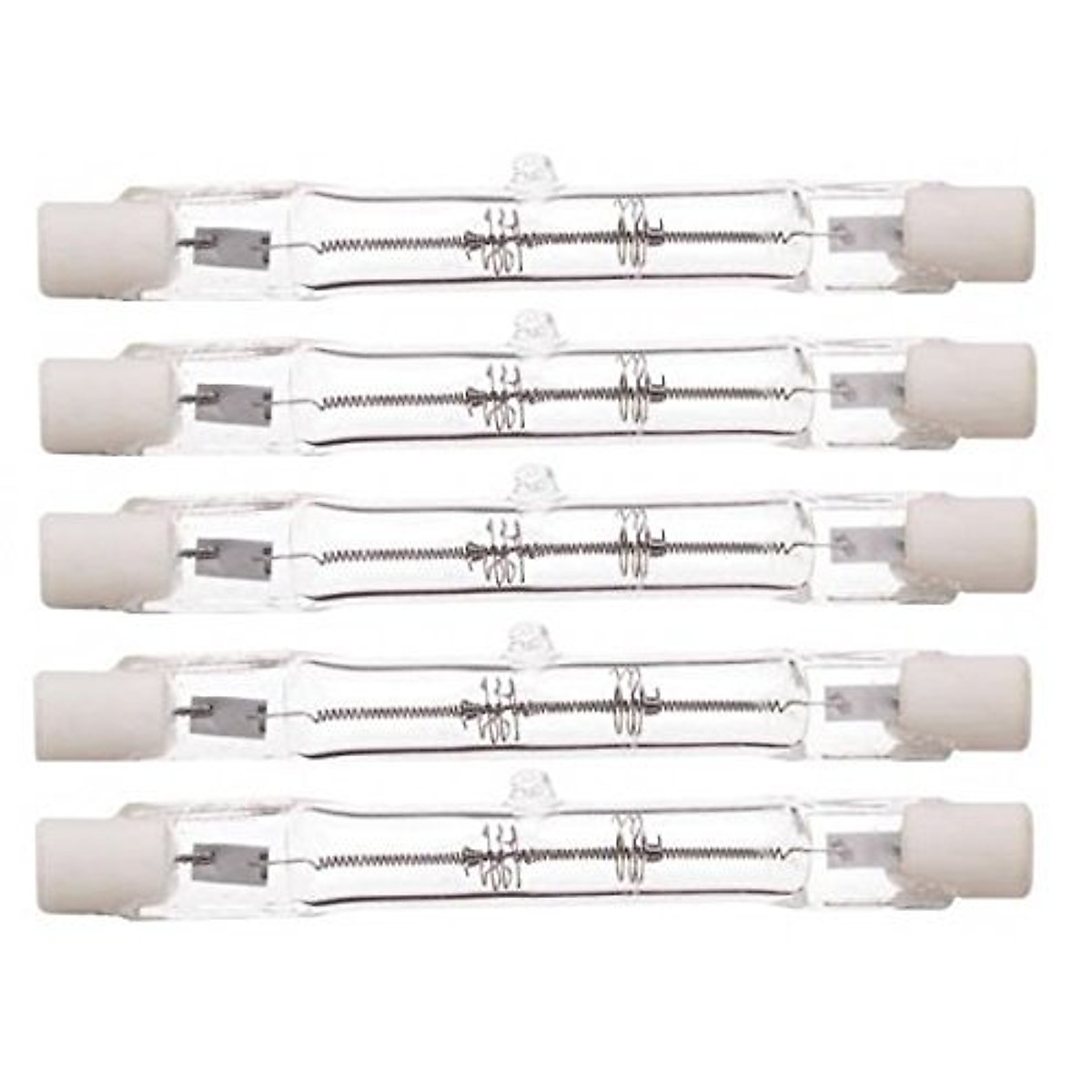 CTKcom 150-Watt 3.1-Inch T3 Halogen Light Bulbs(5 Pack) - J Type 78mm Double Ended 120 Volts 150 Watt T3 Halogen Bulb R7S Double Ended Filament Flood Lights Quartz Tube Lamps,5 Pack