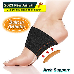 Plantar Fasciitis Pain Arch Support Sleeves Brace【Updated Version】 Adjustable Compression Arch Inserts, Orthotic Inserts Support for Flat Feet, Fallen Arches, High Arch, Heel Pain, Women and Men (Arch Support Pads, M 8.5-12 / W 10-13)