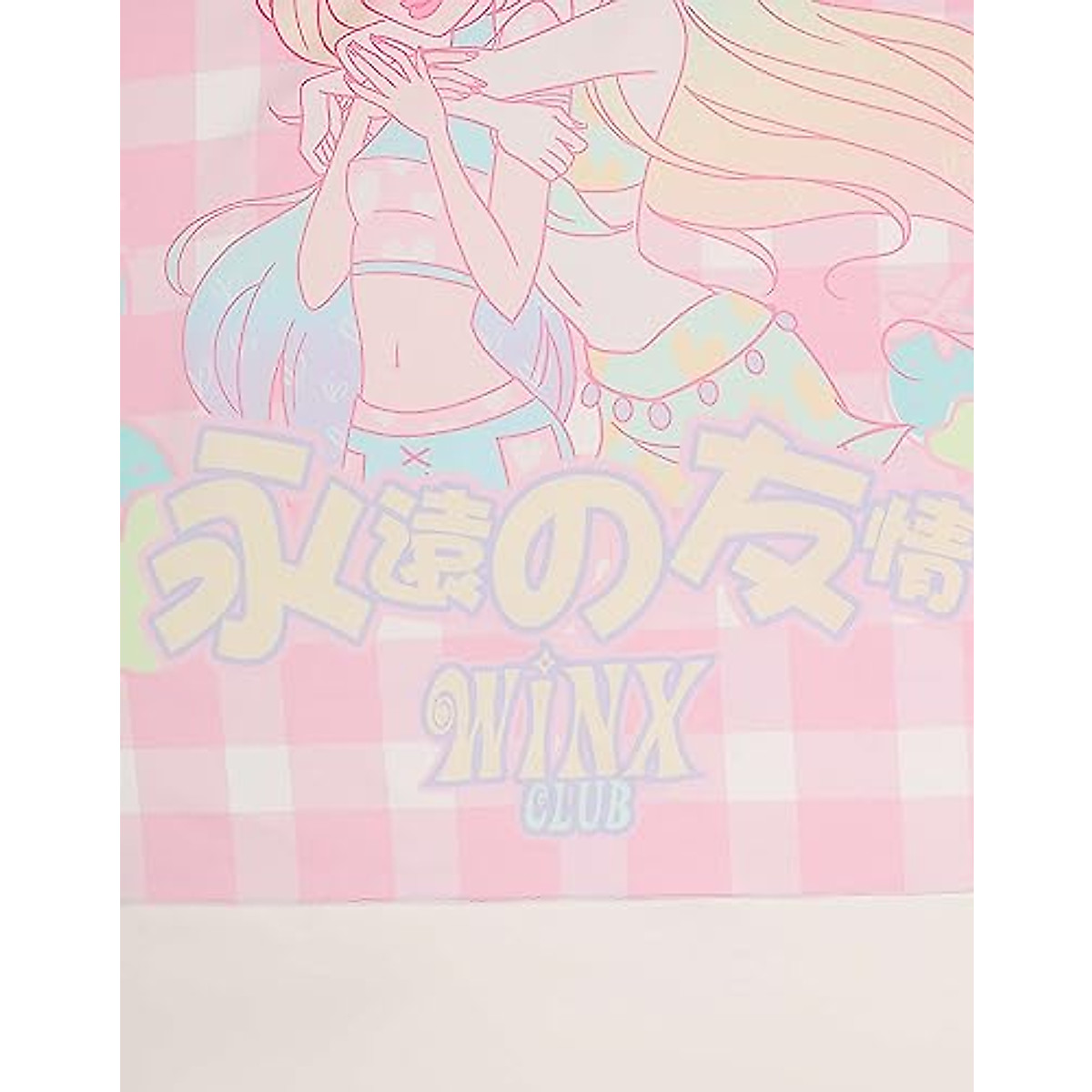 Winx Club Tapestry Wall Hanging Kawaii Friendship Dark Gothic Wall Tapestry for Living Room Bedroom (Pink)