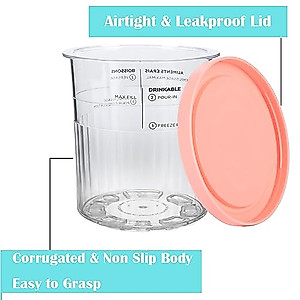 WHSSFINE Ice Cream Containers Replacement Pints and Lids 24oz for Ninja Creami Deluxe Compatible with NC500, NC501 Series Leakproof Pack of 4 Blue Yellow Pink Green