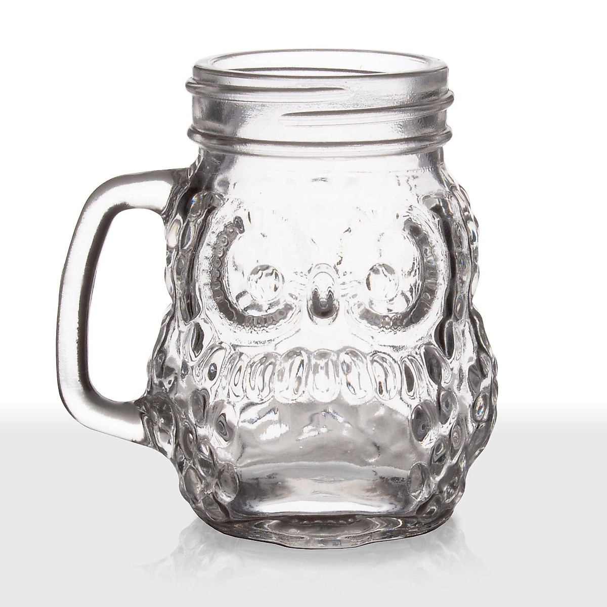 BARCONIC® MINI OWL GLASS MASON JAR WITH HANDLE - 4 OUNCE
