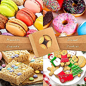 30 Pieces Kraft Paper Box with Clear Window Homemade Soap Boxes Presents Packaging Boxes for Bakery Cookies Cake Candy Soap Packaging Birthday Gift Boxes (Original,3 x 3 x 1.2 Inch)