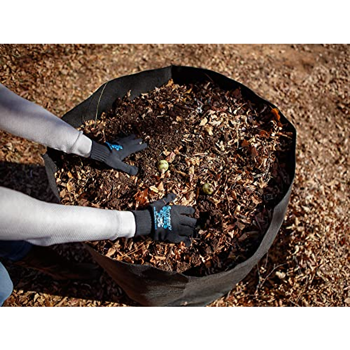 Smart Pot 12125 Sak Fabric Composting Container with Plastic Fitted Cover, Black