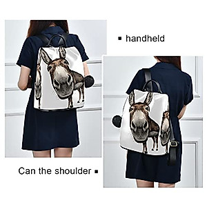 OTVEE Funny Donkey Animals Backpack Purse for Women Anti-theft Fashion Ladies Back Pack Casual Travel Bag