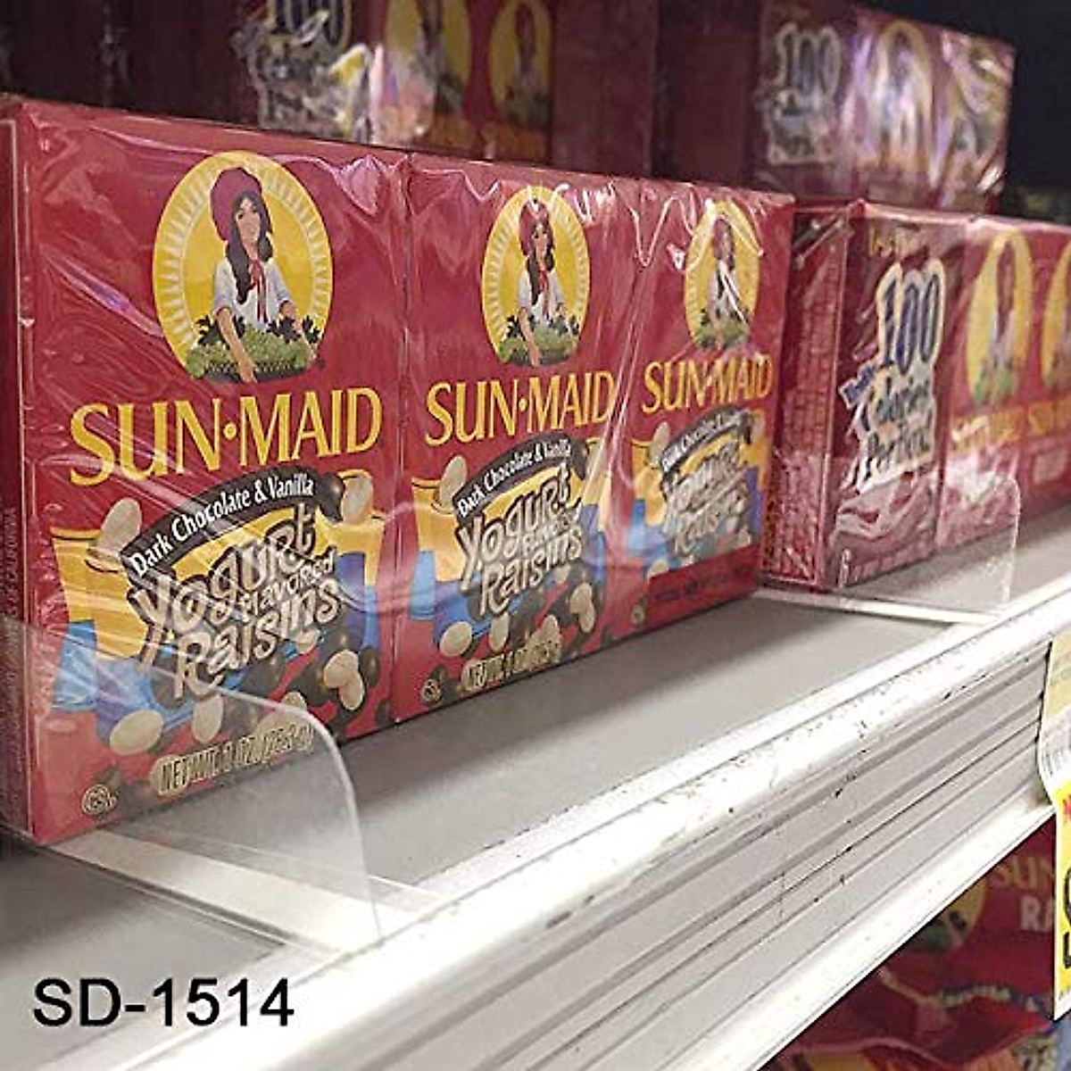 Clip Strip Shelf Dividers for Retail Stores - Lightweight, Clear Adhesive Mount 1" H x 13-9/16" L Corp., 15 mil Crystal Clear PVC, Retail Shelf Separator, Item SD-1514, Pack of 50